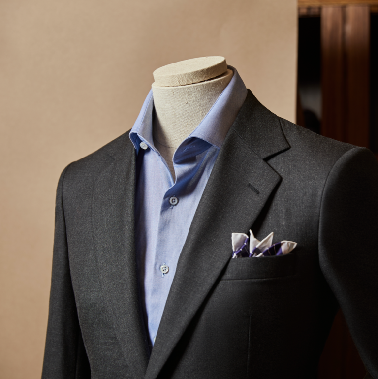 Grey Wool Twill Suit - Huntsman